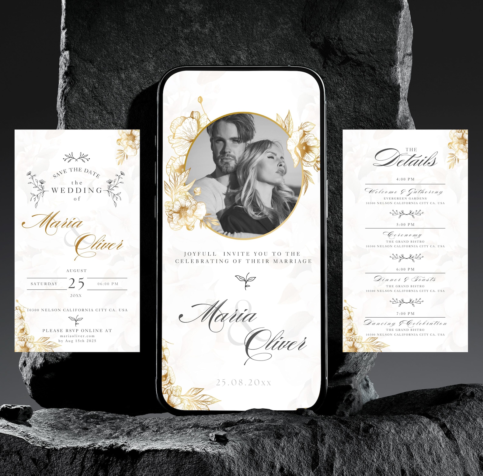 Wedding Video Invitation Template, Animated Wedding Invitation, Details ...