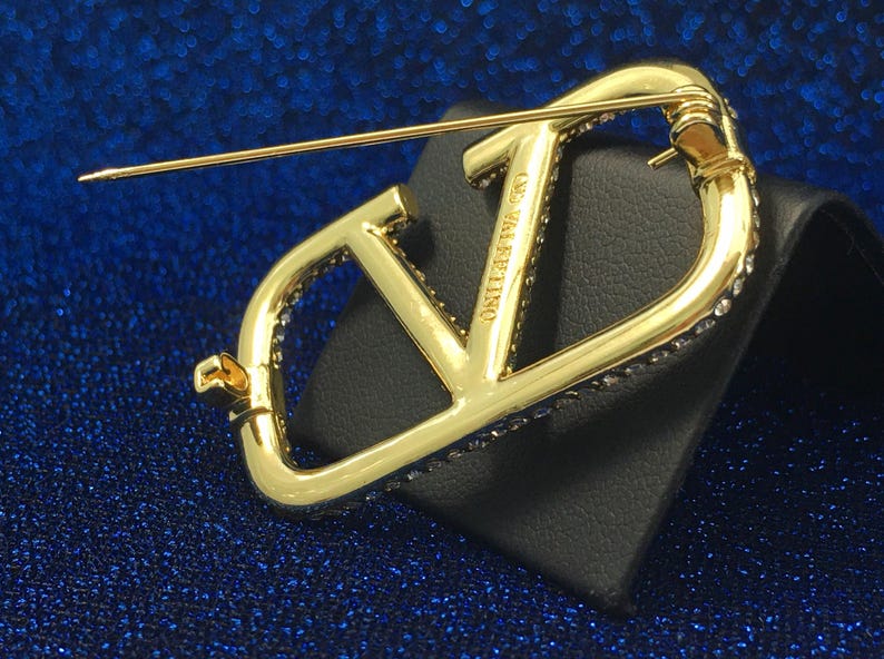 Vintage Valentino Exellent Big V Logo Signature Brooches - Etsy