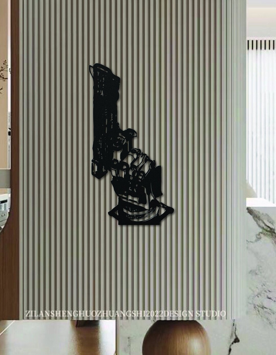 Cyberpunk Metal Wall Art Metal Decor Gun Robot Hand Cyberpunk Decor ...