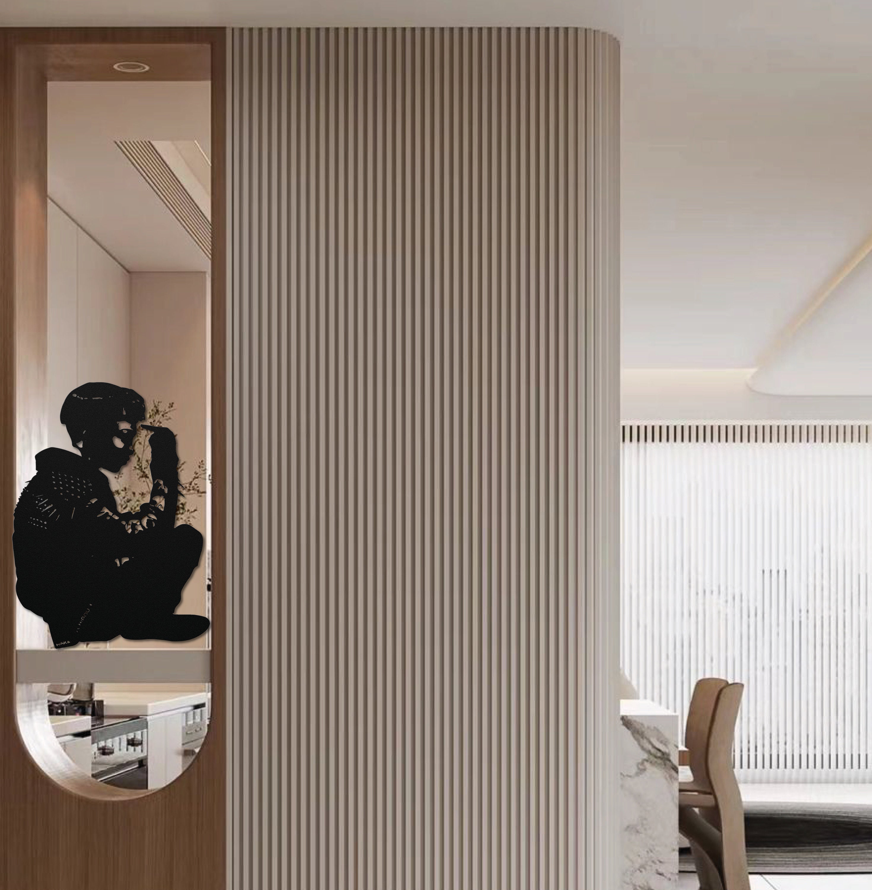 Cyberpunk Metal Art Boy Thinking Punk Gothic Boy Metal Decor Asian Leather Jacket Wall Art Akira ...