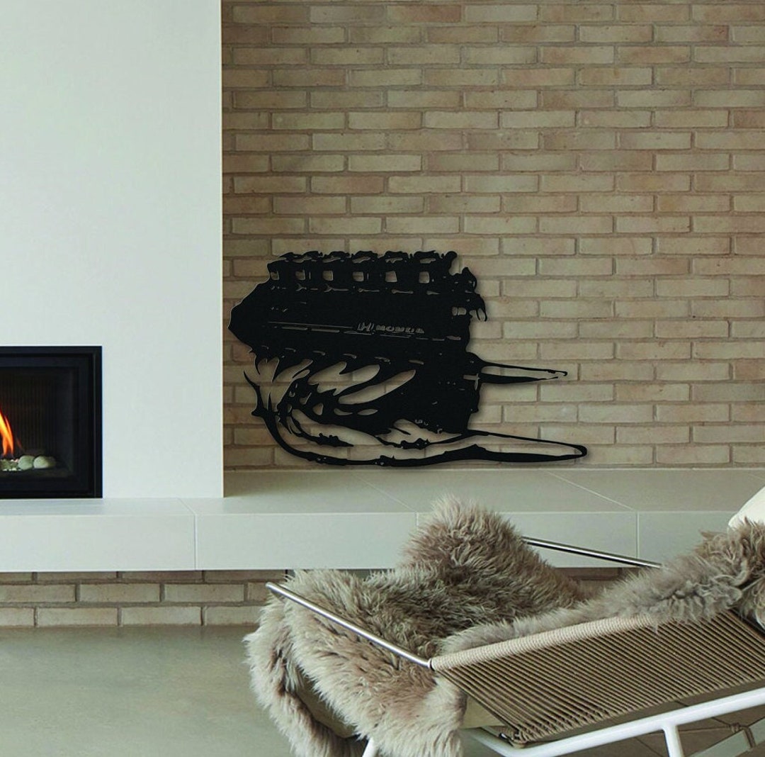 V12 Honda Engine Metal Wall Art Racing Engine Metal Decor Car ...