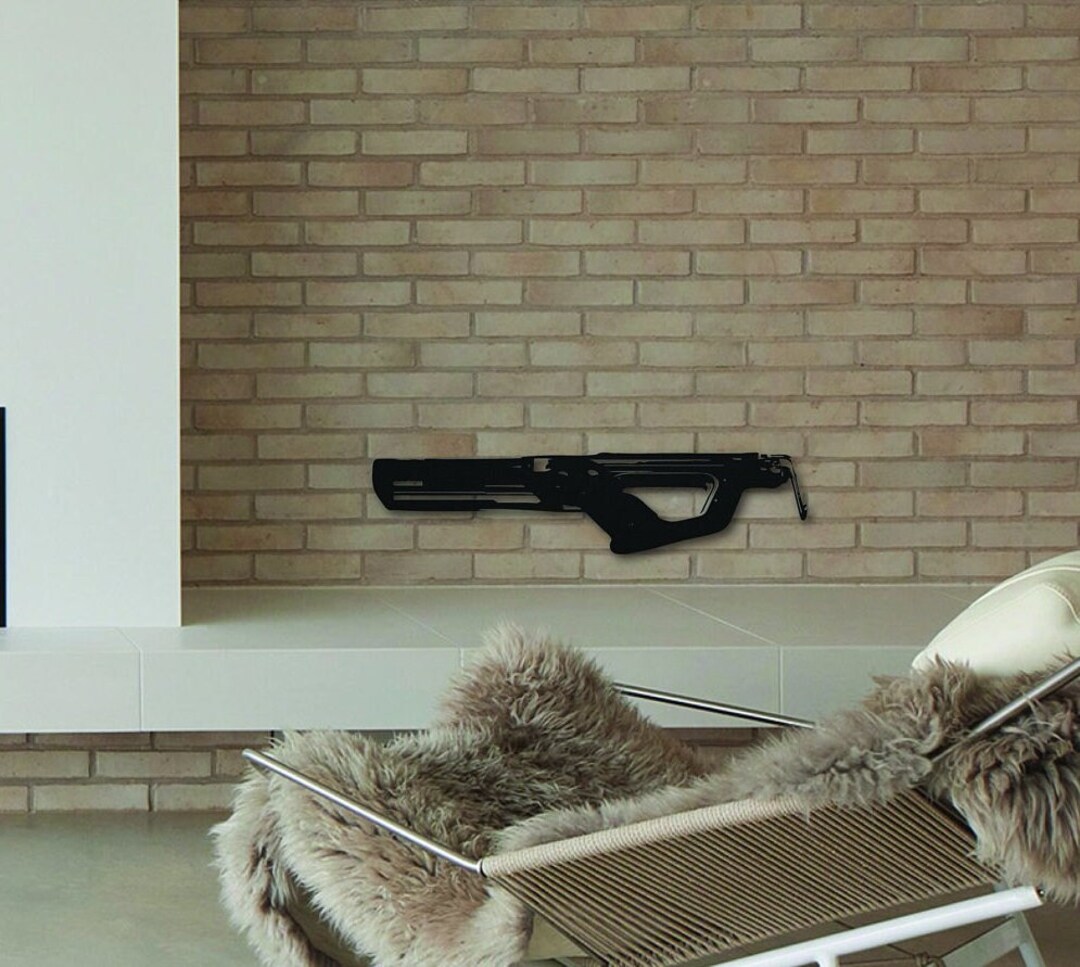 Handgun Metal Wall Art Futuristic Weapon Metal Decor Laser Gun Hunting ...