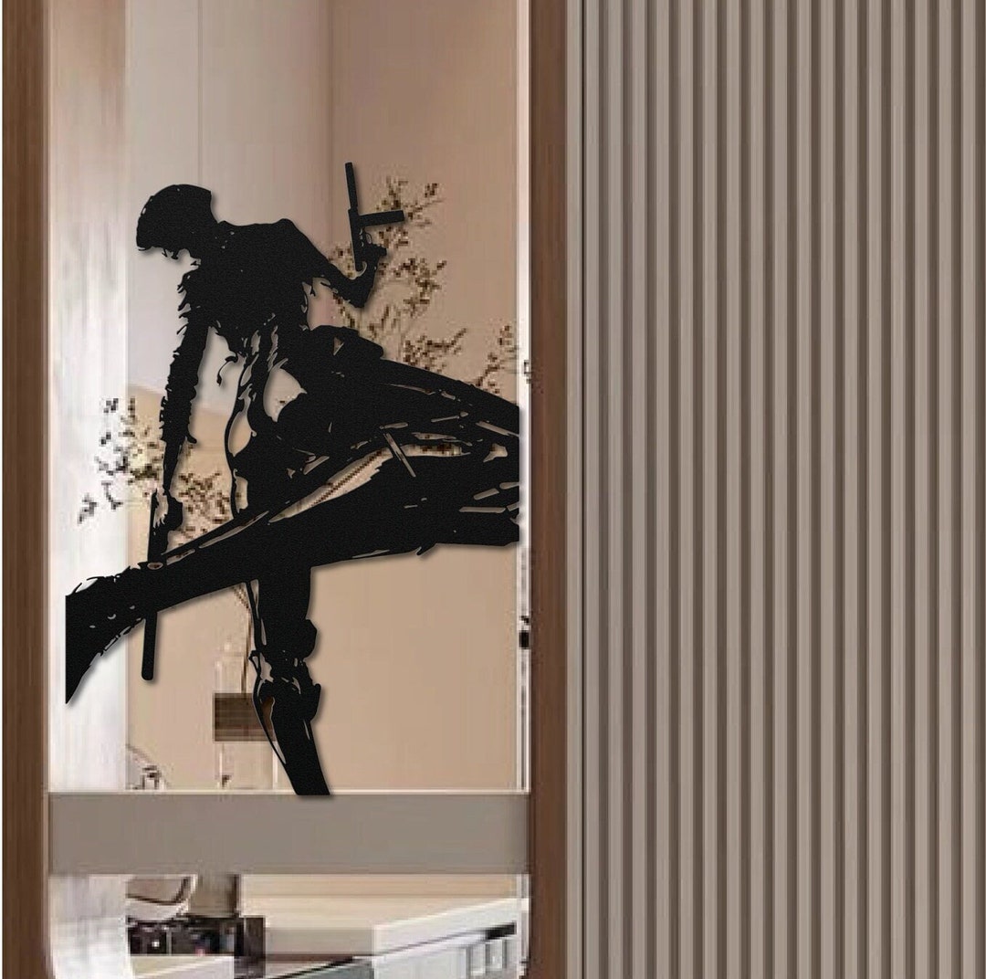 Cyberpunk Girl Metal Wall Art Assassin Metal Decor Gaming Girl ...