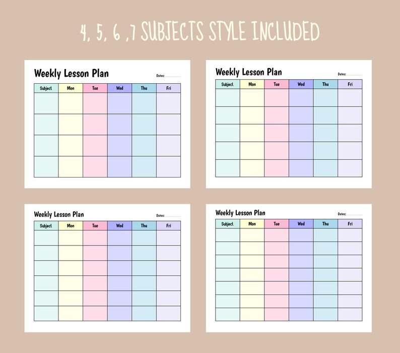 Weekly Lesson Plan PDF Template Lesson Planner Printable Editable ...