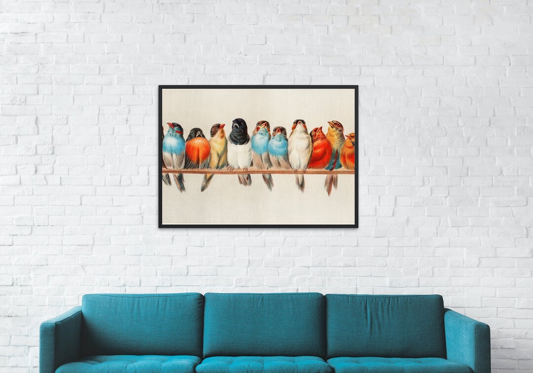 Birds on a Perch Hector Giacomelli Vintage Birds Perched - Etsy