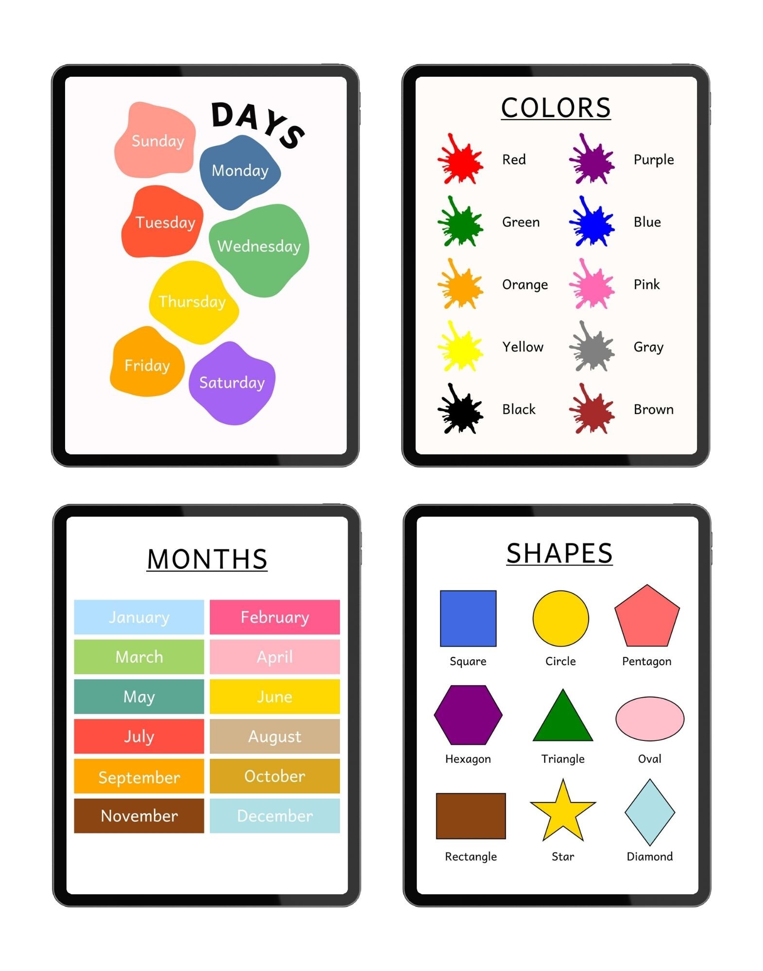 Set of 12 Educational Posters for Kids Neutral Montessori - Etsy