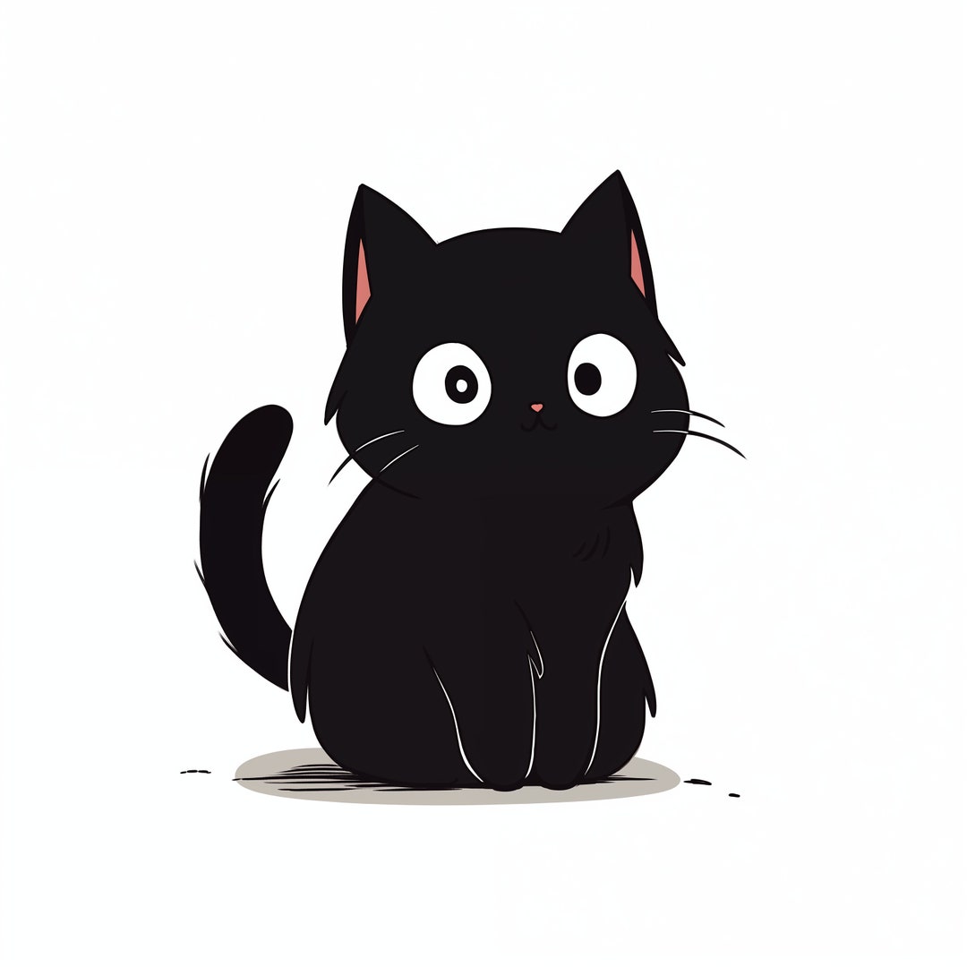 Quirky Derpy Cat Digital Art Png Instant Download Etsy 