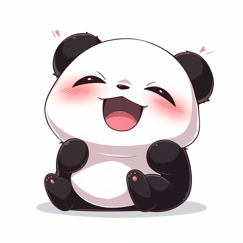 Delightful Happy Panda Digital Art PNG Instant Download - Etsy