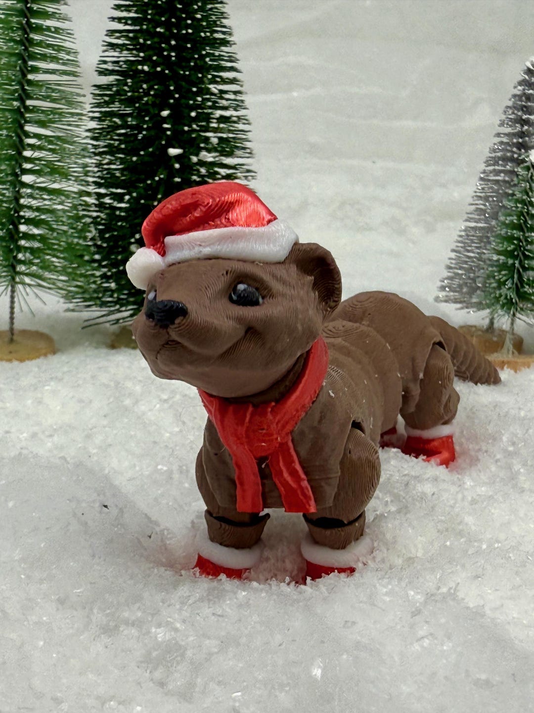 Festive Winter Ferret - Collectible Ferret Figurine Gift Decoration ...