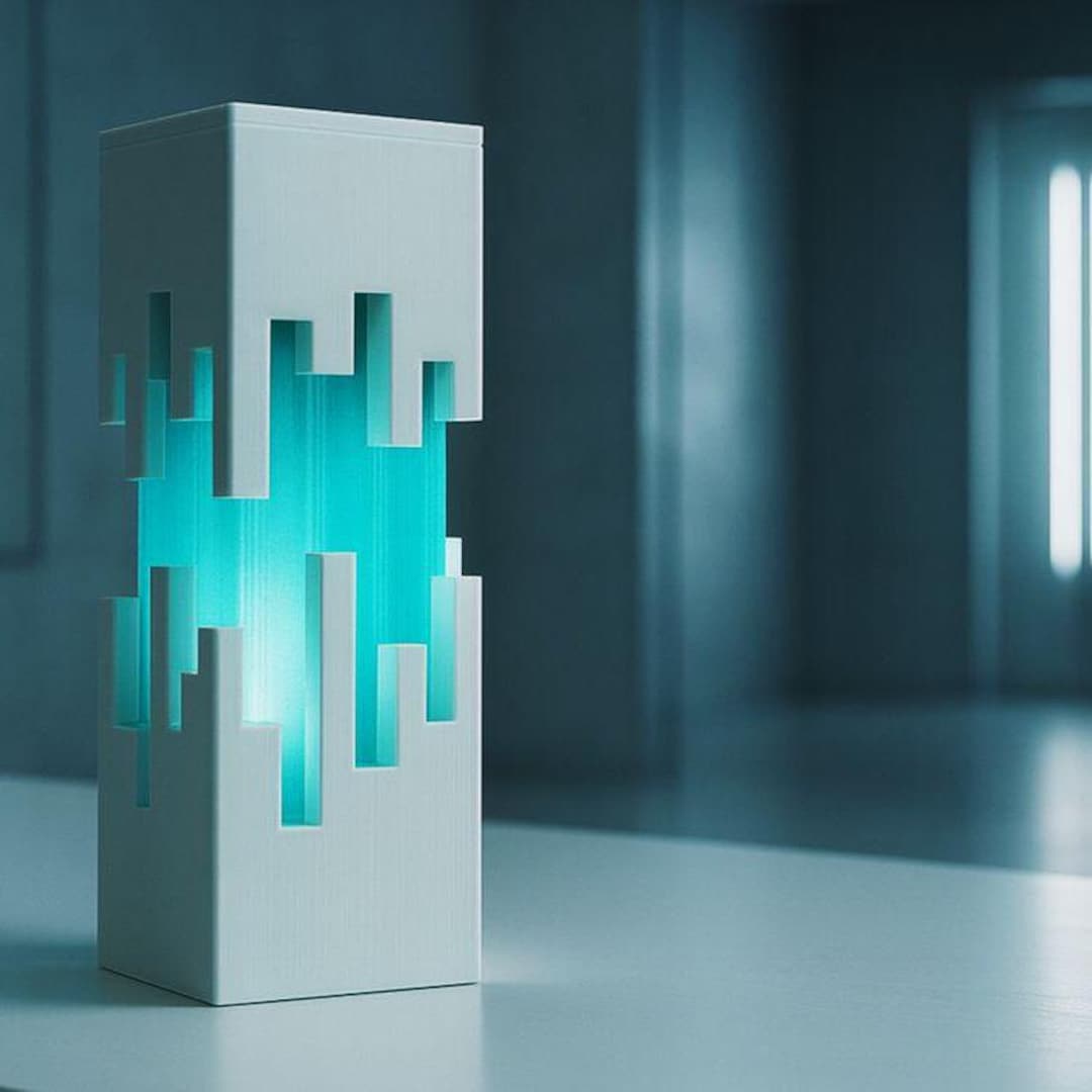 Modern Futuristic Prism Lamp – Ambient Light, Geometric Crystal Home ...