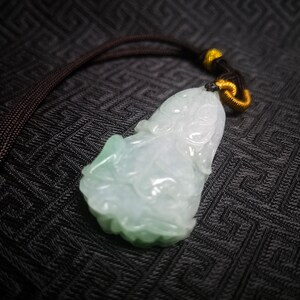 Handcraft Jade Pendant Necklace, Natural Unique Cabbage Jade Necklace ...
