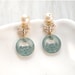 Handcrafted 925 Silver Lotus Flower Earrings: Jade, Pearl & Diamond - Etsy