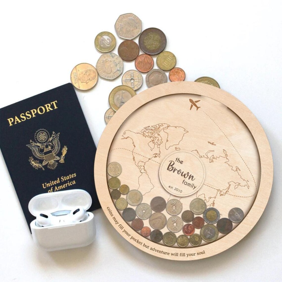Personalized Travel Coin Holder Gift, Travel Money Holder, 5th ...