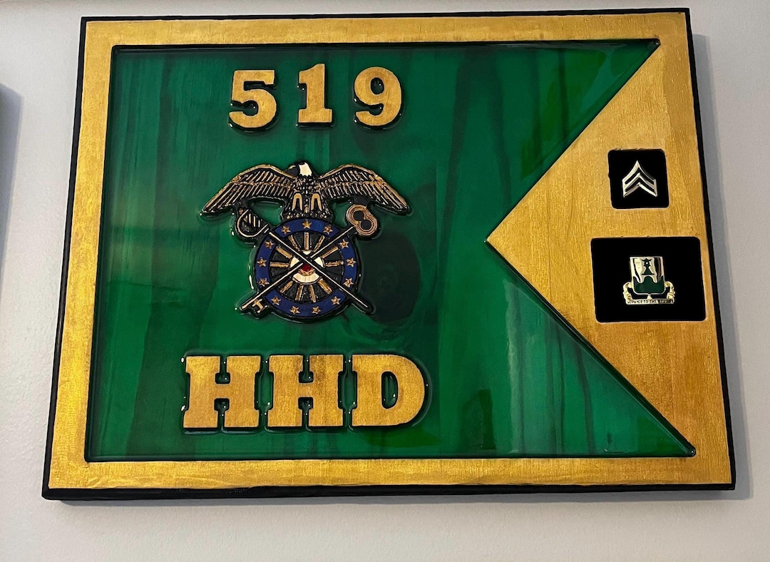 Wood Military United States Army Guidon Replica Custom Epoxy ...