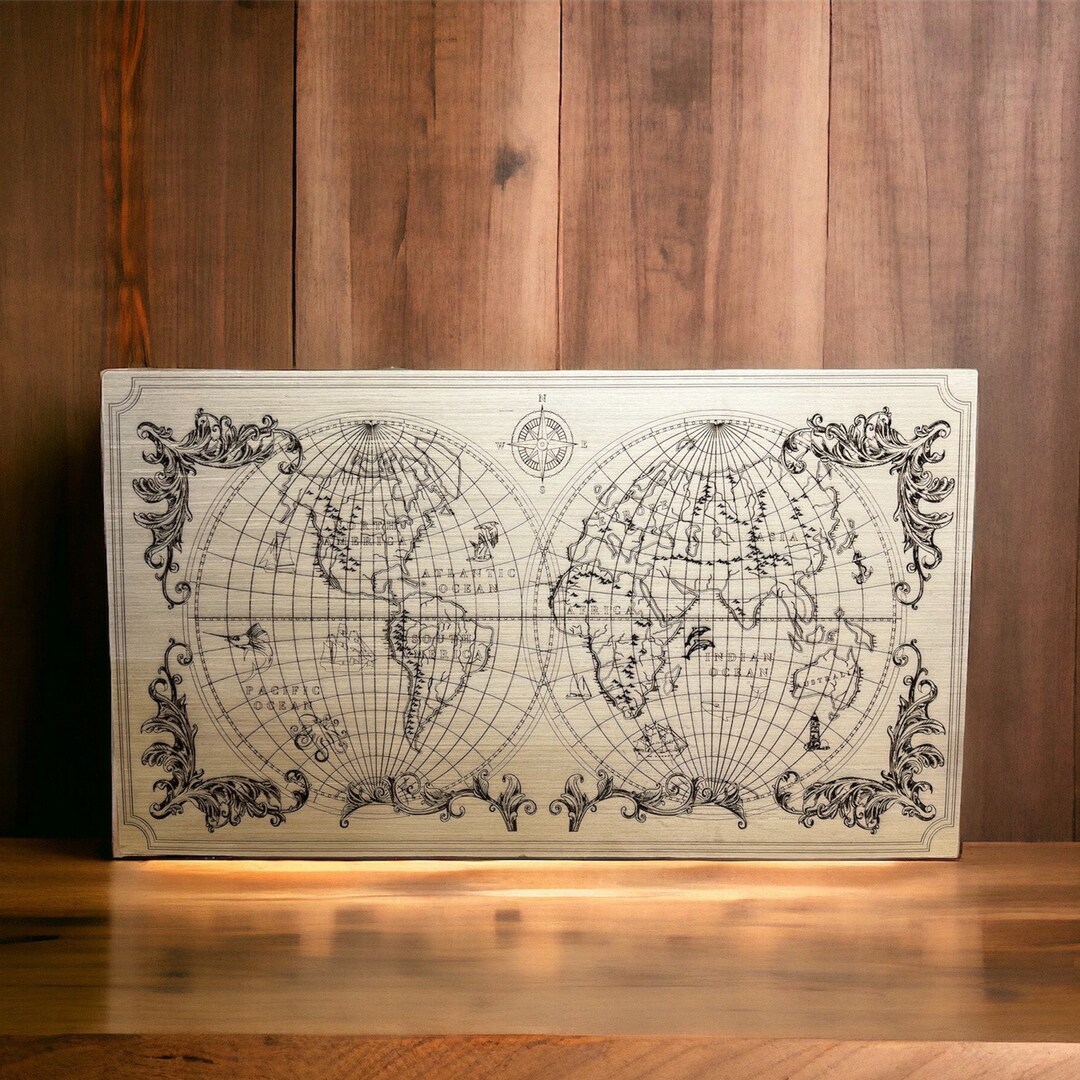 World Map Laser Wall Art - Etsy