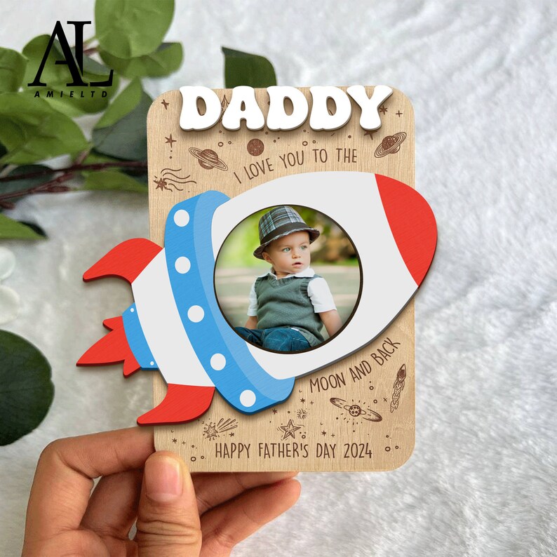 Custom Father's Day Fridge Magnet Photo Frame, Father's Day Gift ...