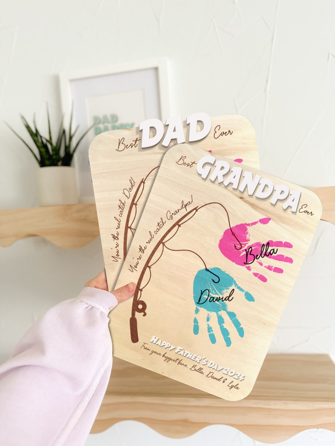 DIY Handprint Fathers Day Sign, Handprint Crafts From Kids, Fathers Day ...