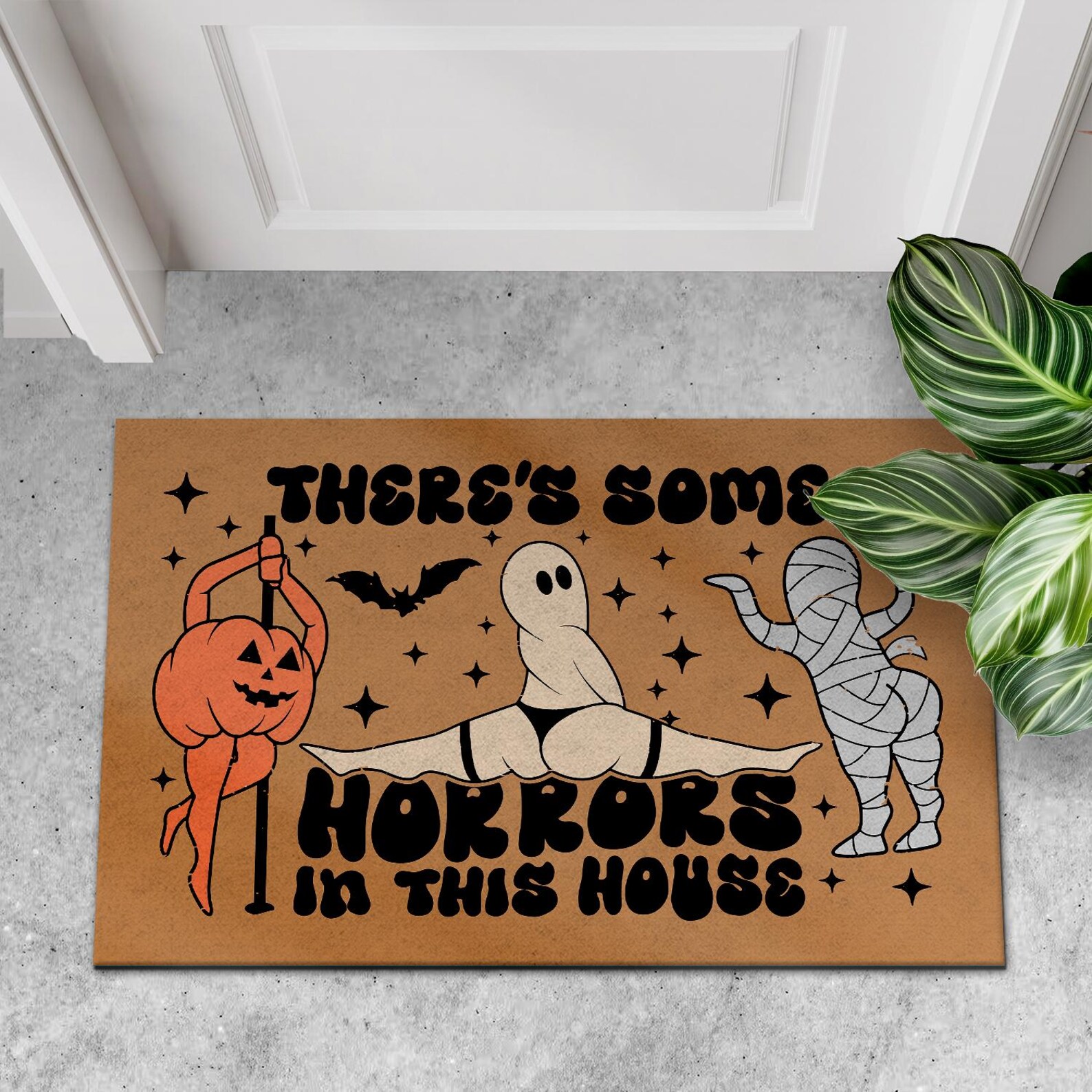 Funny There's Some Horrors in This House Rubber Doormat, Funny Pumpkin ...