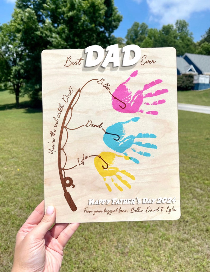 DIY Handprint Fathers Day Sign, Handprint Crafts From Kids, Fathers Day ...