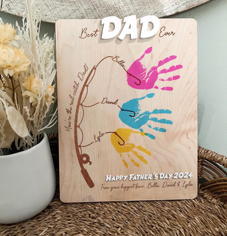 DIY Handprint Fathers Day Sign, Handprint Crafts From Kids, Fathers Day ...