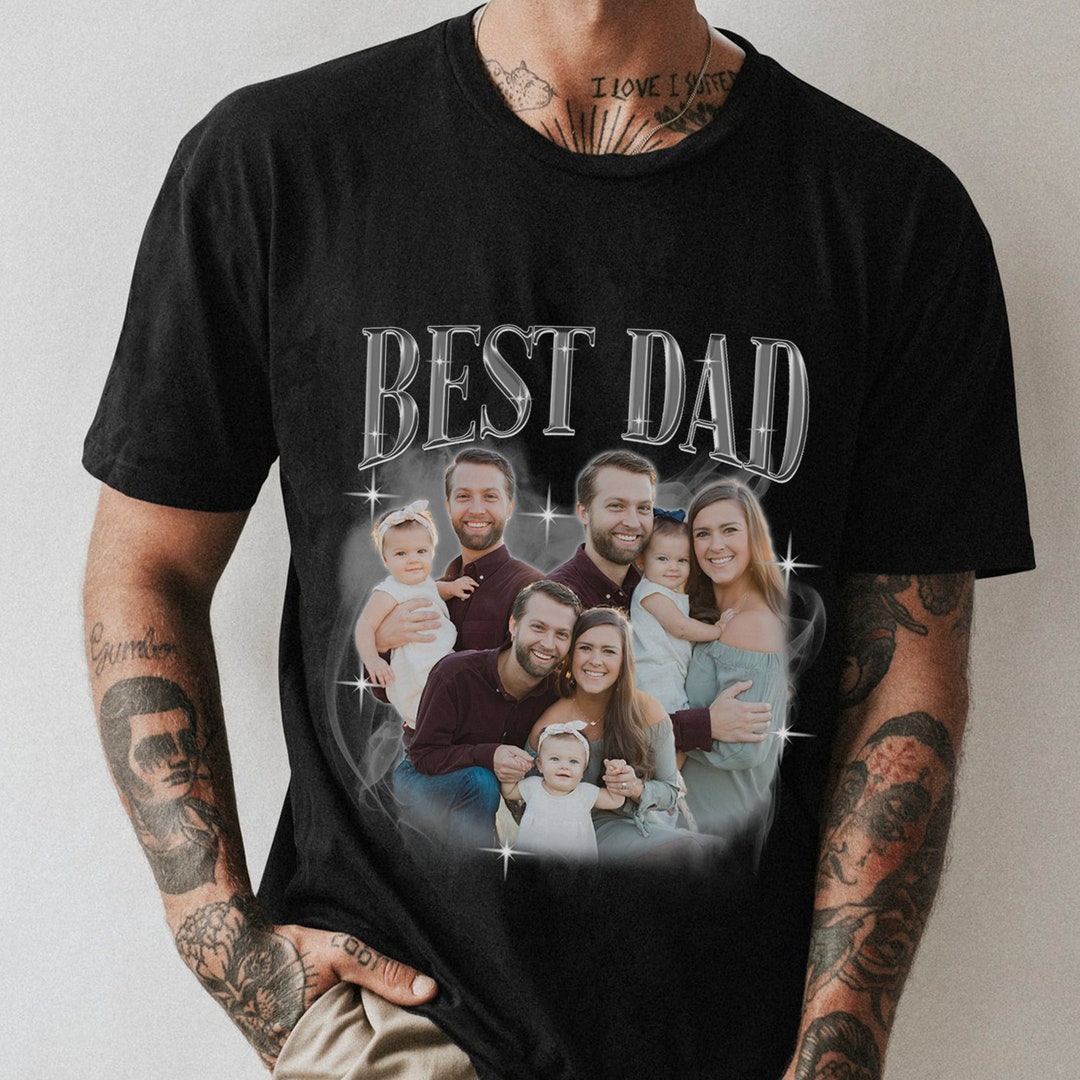 Dad Customized Bootleg Shirt, Custom Dad T Shirt, Custom Photo Shirt ...
