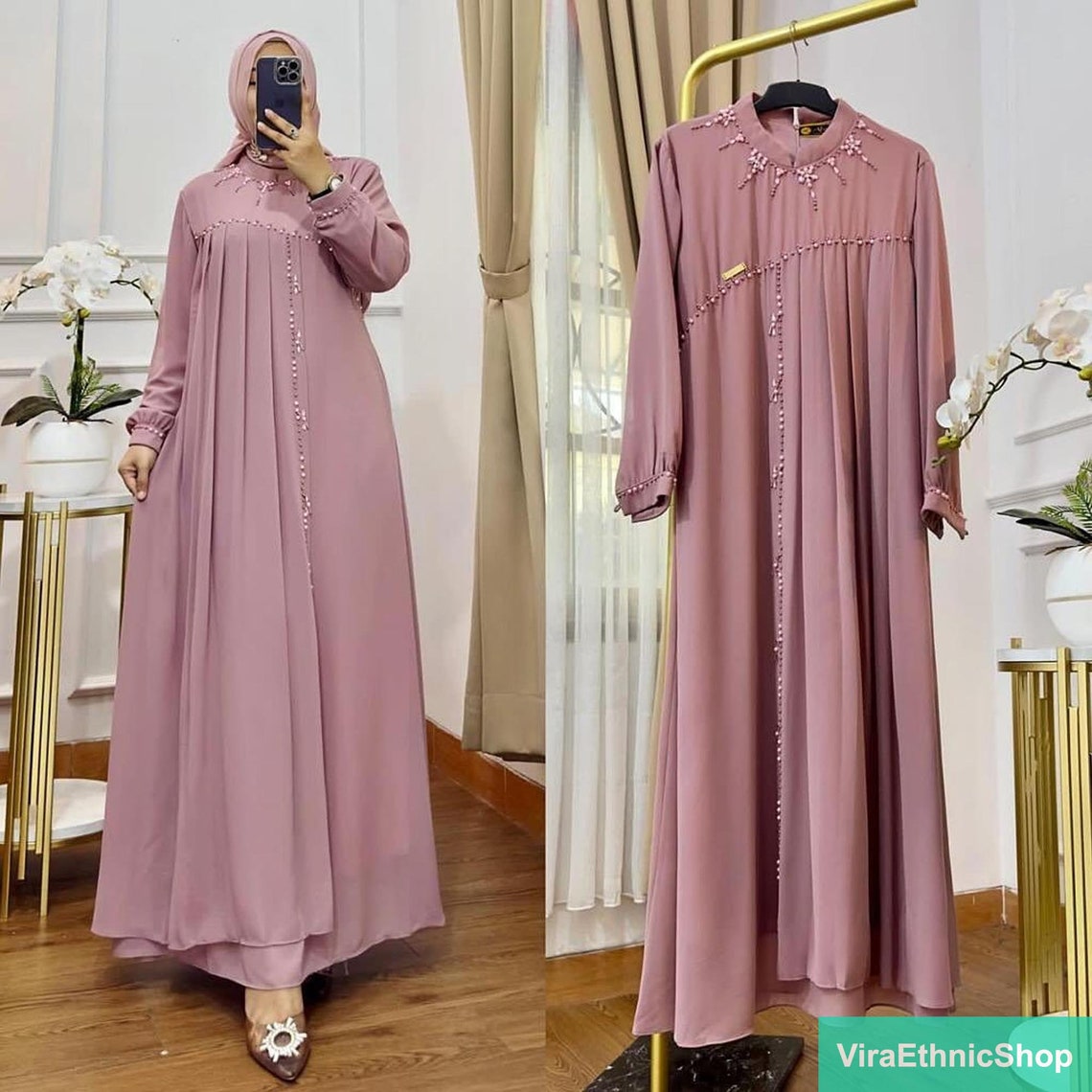 Hanifah Gamis Dress: Muslimah Elegance With a Luxurious and Casual ...
