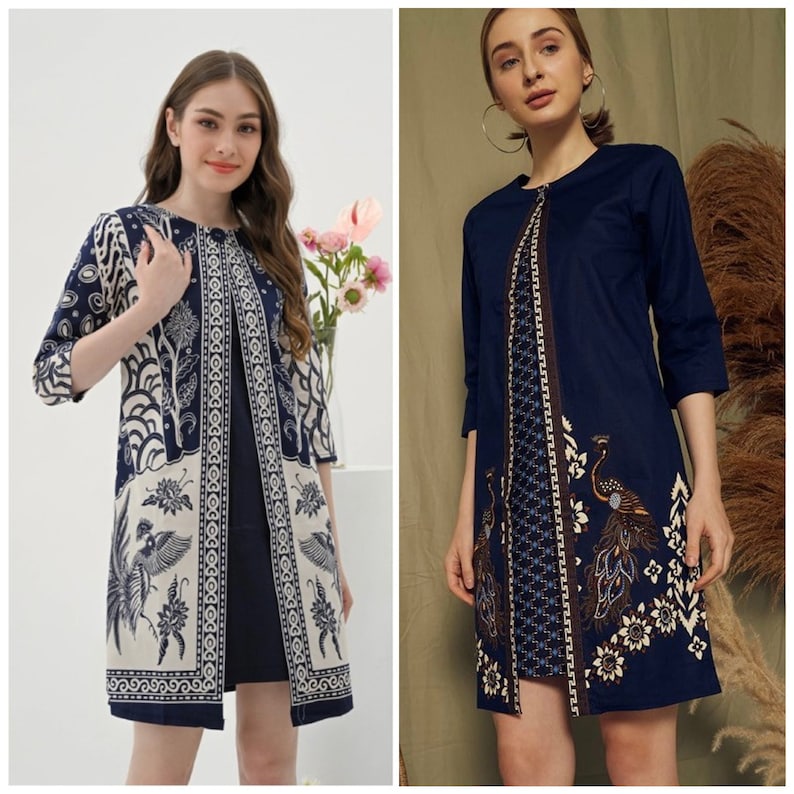 Modern Batik Dress, Women's Long Sleeve Dress With a Contemporary Twist ...