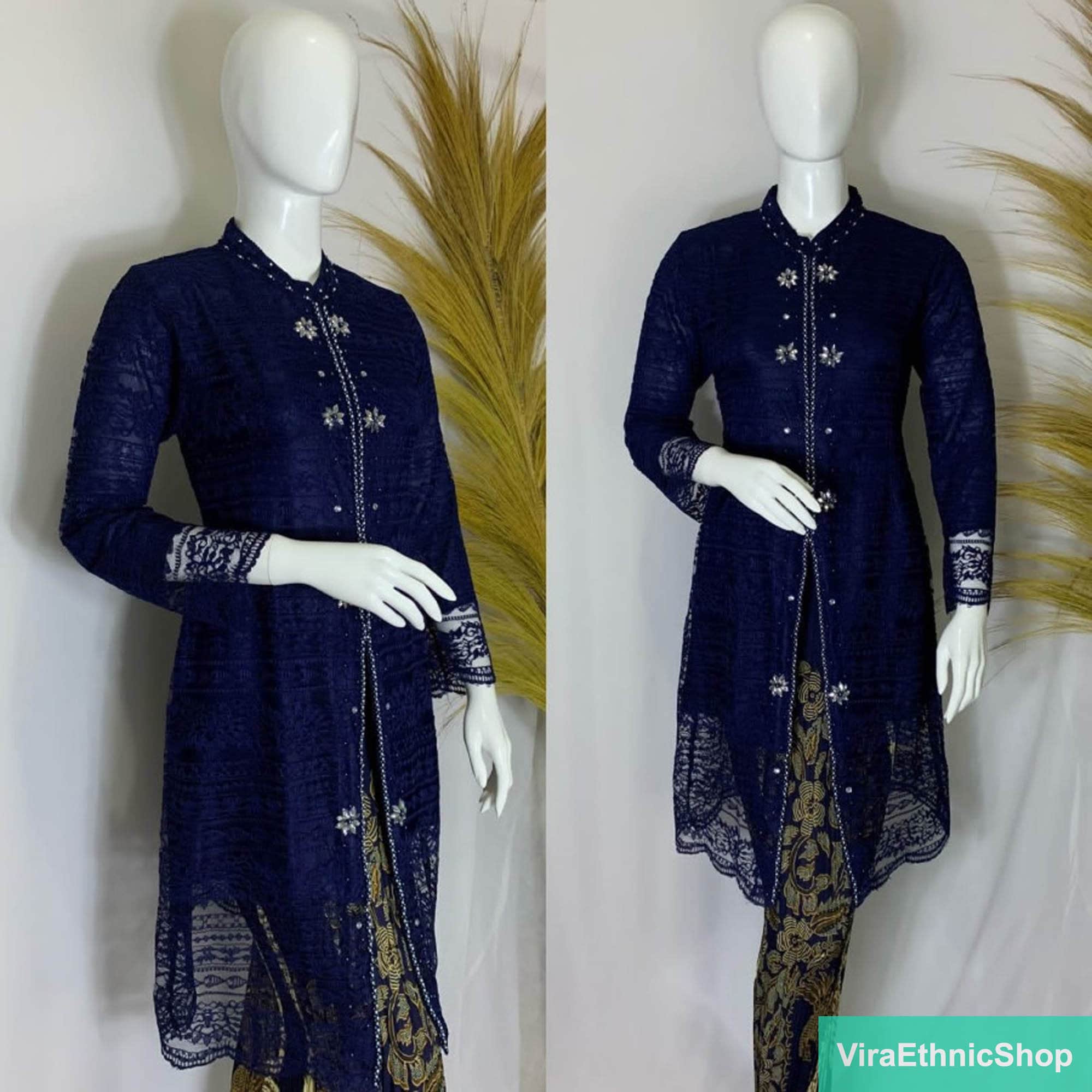 Brukat Tunic Kebaya Suit: Modern Elegance With a Touch of Sequins ...