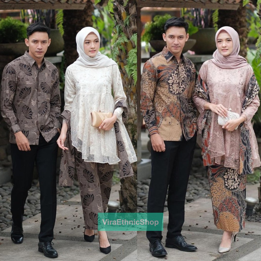Tradition and Style: Vian Kebaya Couple Set for Couples, Batik Dress ...