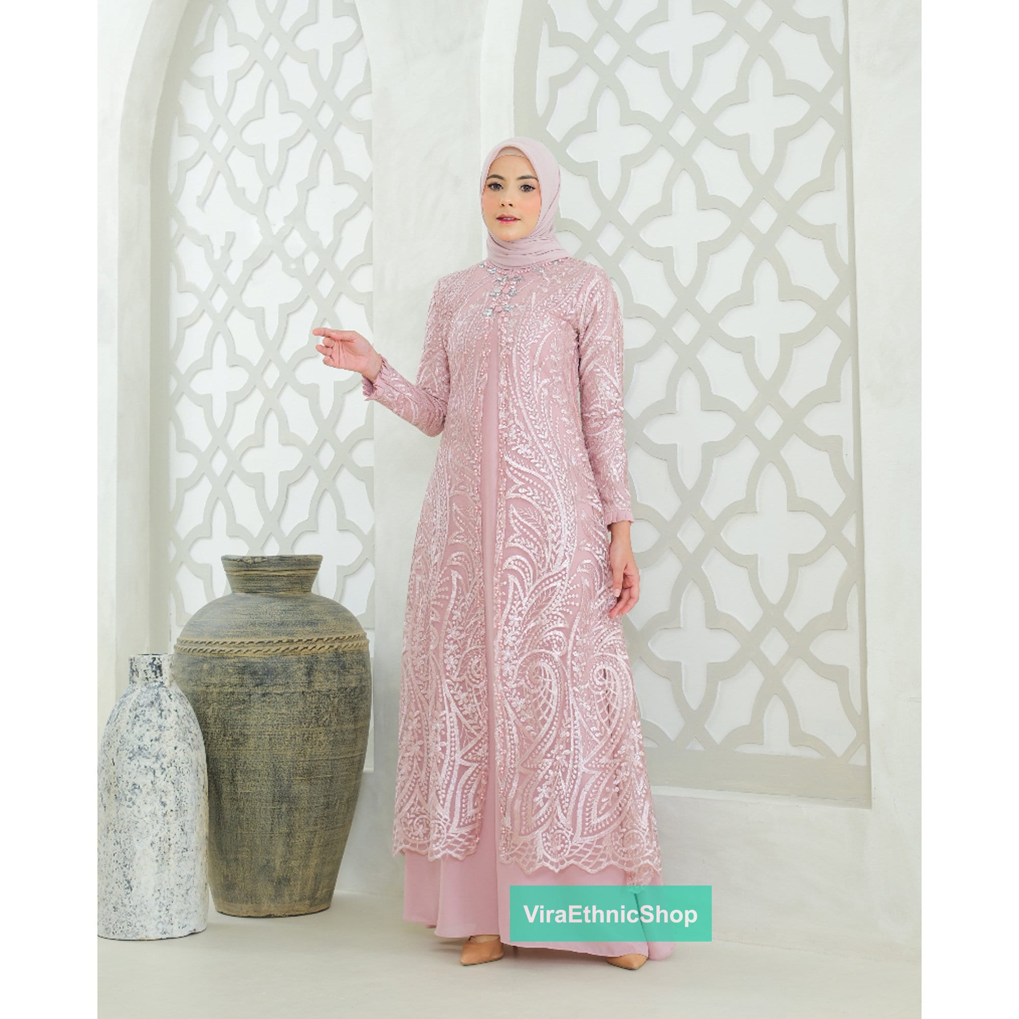 Look Charming at Every Event: Davina Party Gamis Dress, Dress, Ethnic ...