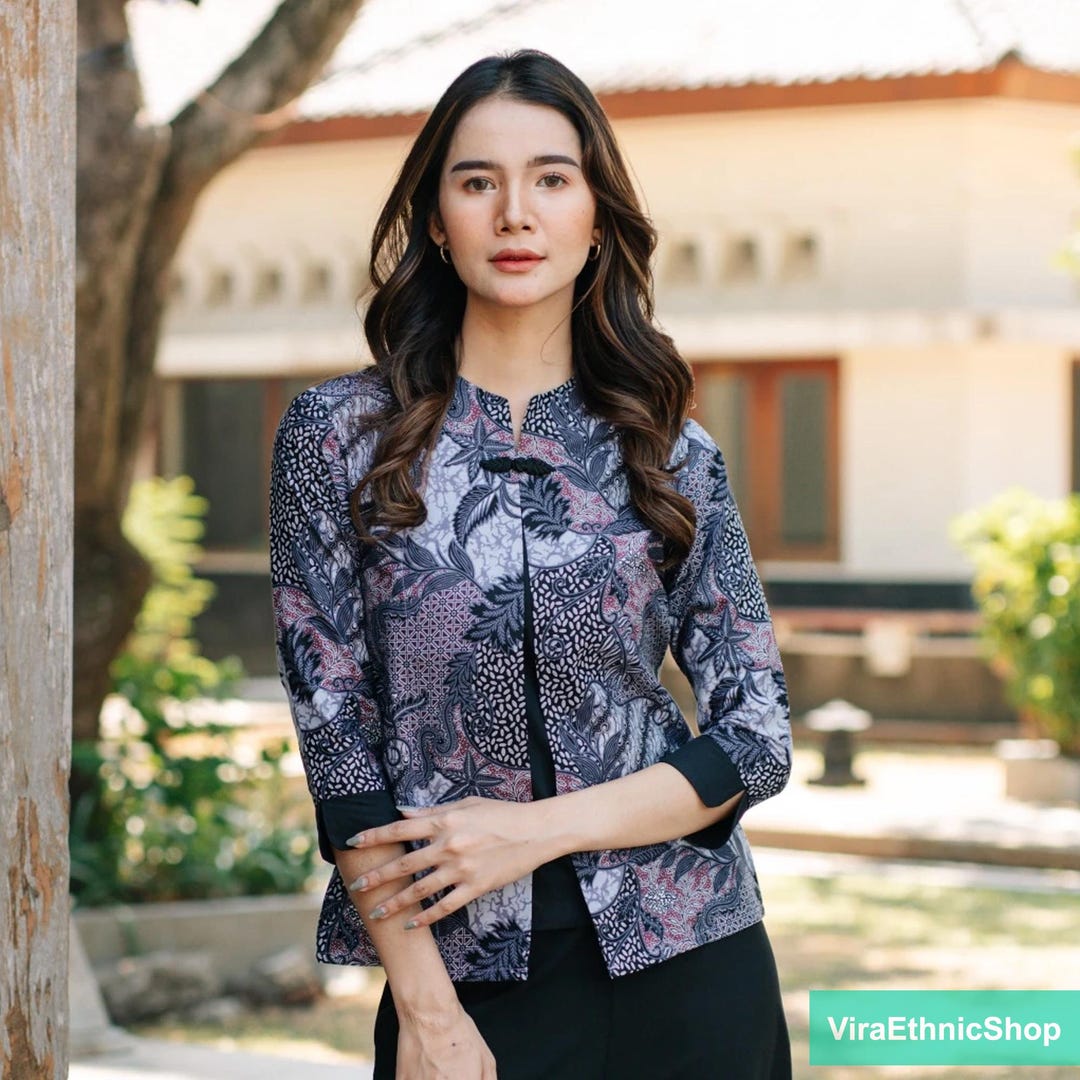 Elegant Women's Batik Top – Permata Pranawa Blouse, Batik Women, Women ...