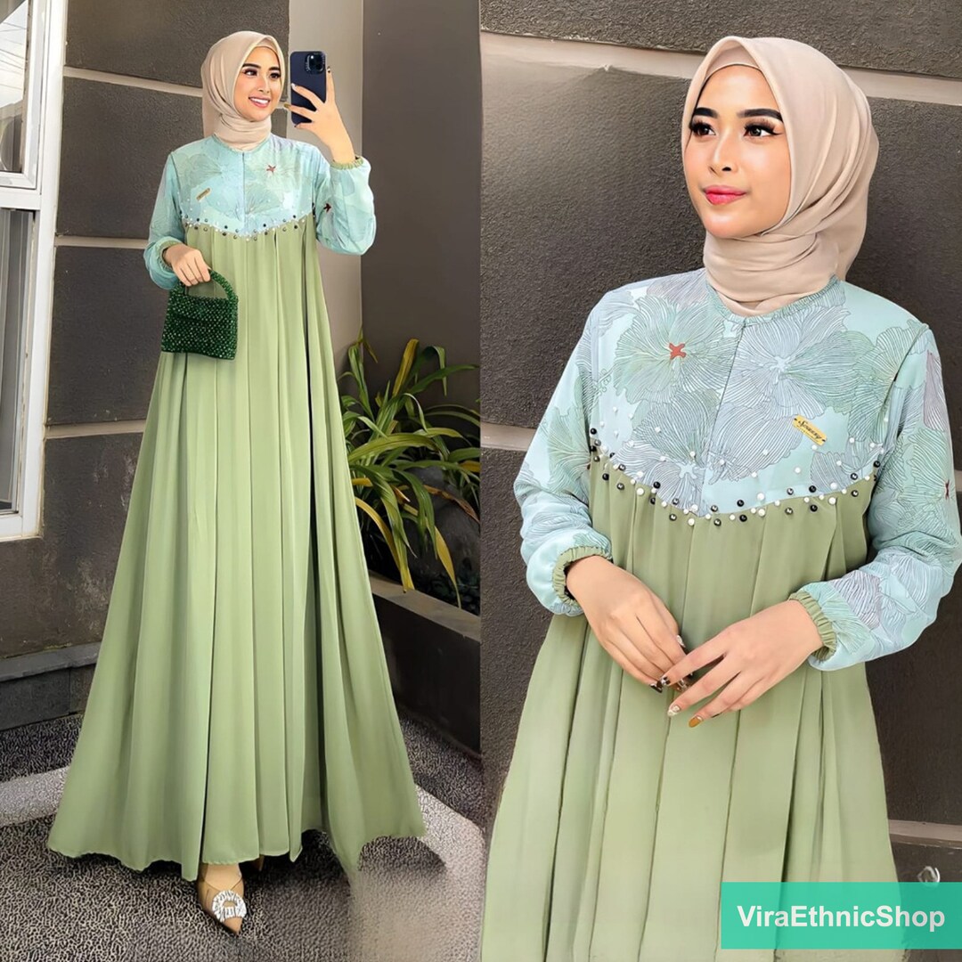 Elegant and Stylish: Qifara Muslim Fashion Maxi Gamis Dress, Women ...