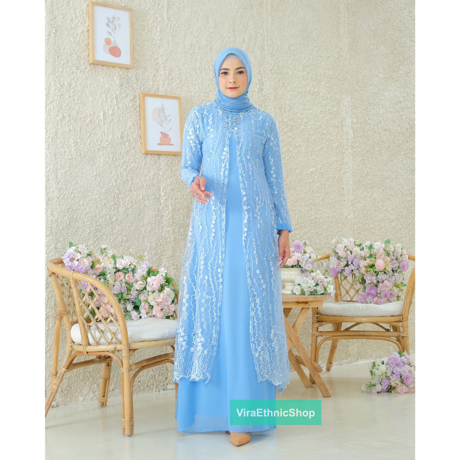 Look Charming at Every Event: Davina Party Gamis Dress, Dress, Ethnic ...