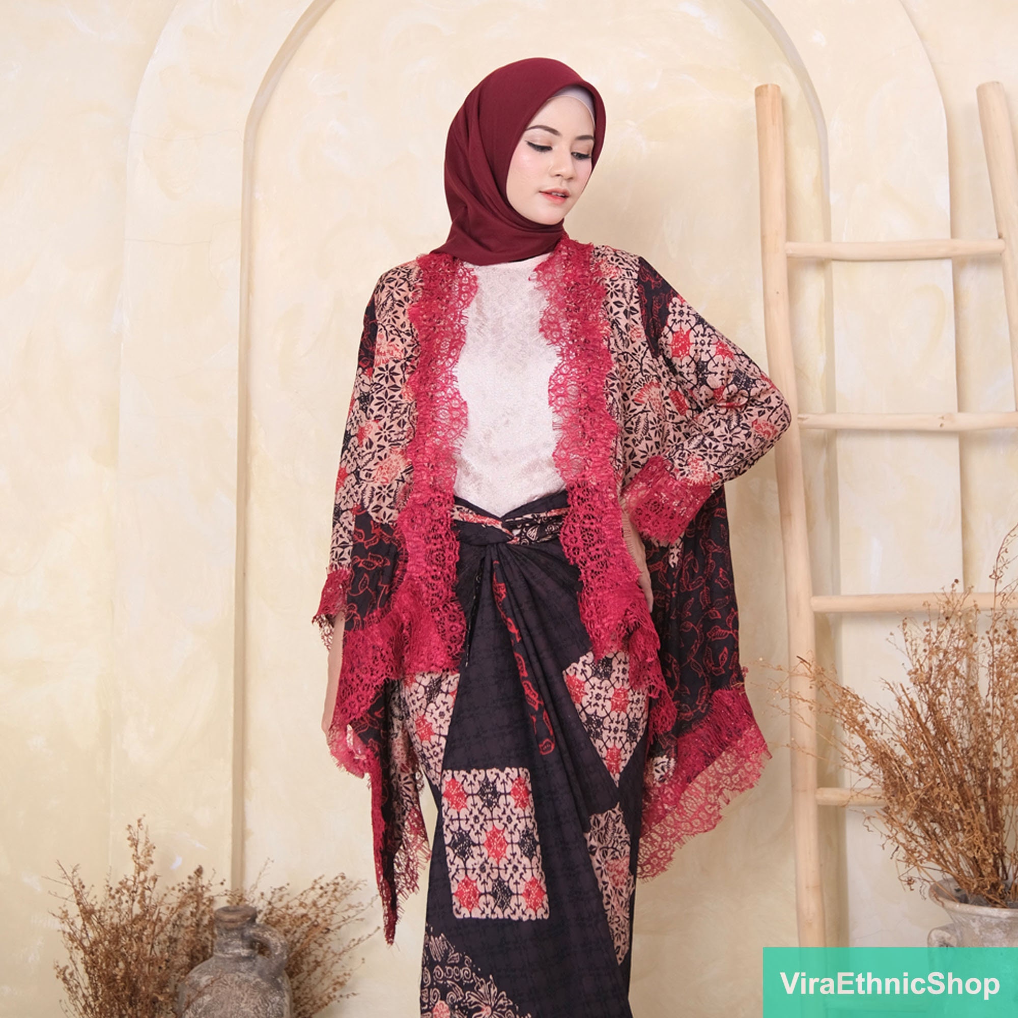 Yasmine Viscose Batik Outer and Wrap Skirt Set: High Quality Batik ...