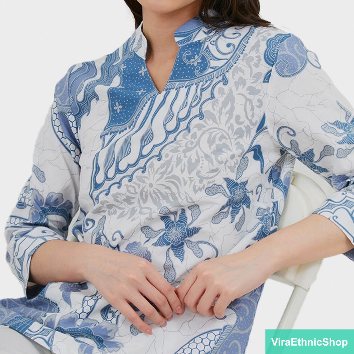 Look Beautiful: Women's Askyra Blue Blouse for a Graceful Appearance ...