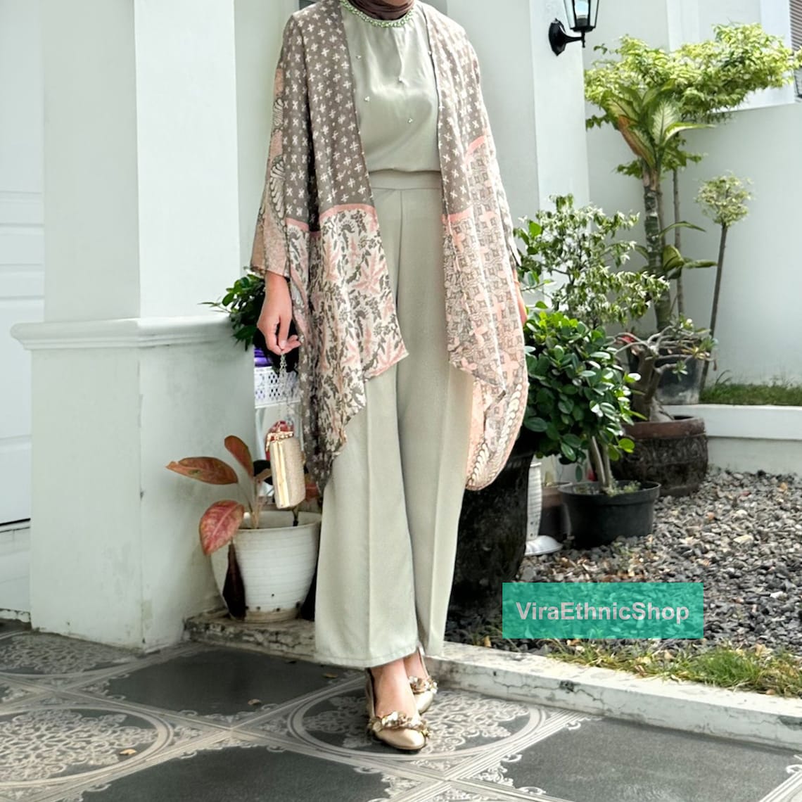 RANIA Outer Batik and Inner Trouser Set: Modern Batik Style for Eid ...
