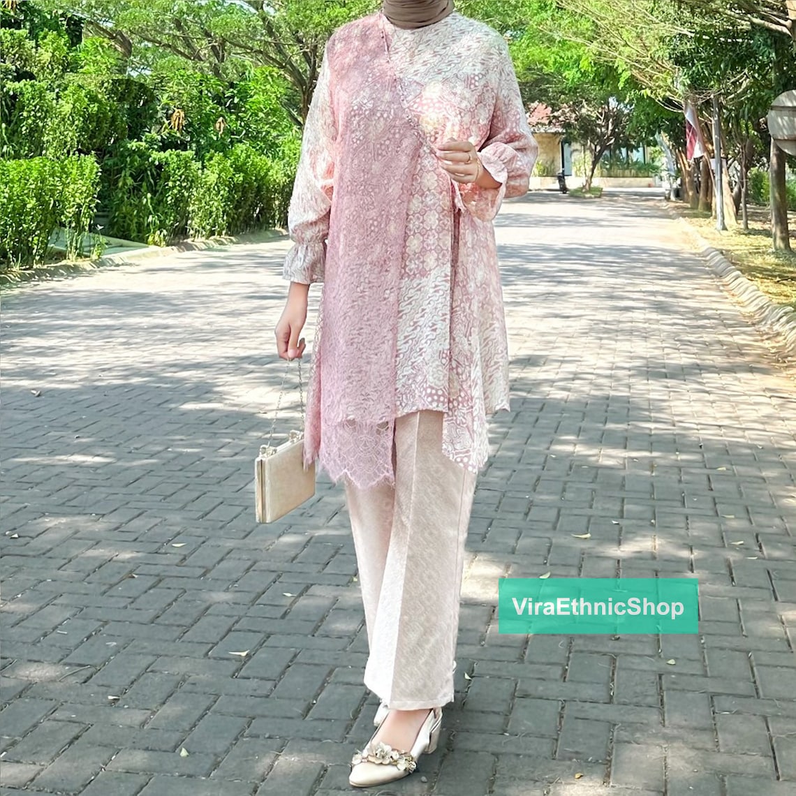 Look Elegant With the NADINE Tunic Blouse and Batik Pants Set, Womens ...