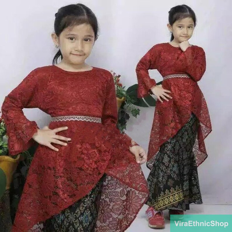Tiara Children's Kebaya: an Elegant Look for Kids With a Modern Touchkebaya for Girl, Kebaya ...