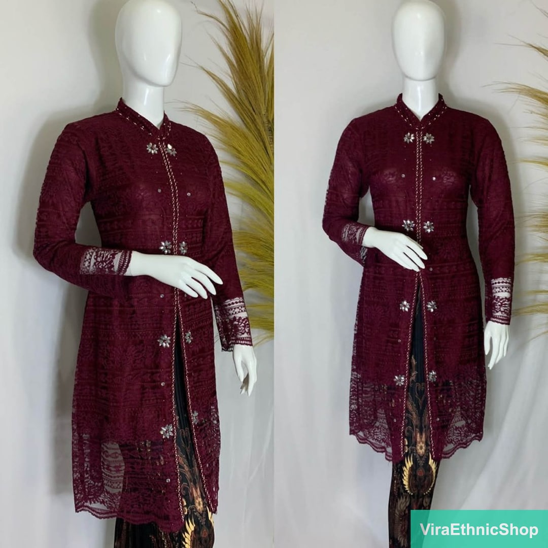 Brukat Tunic Kebaya Suit: Modern Elegance With a Touch of Sequins ...