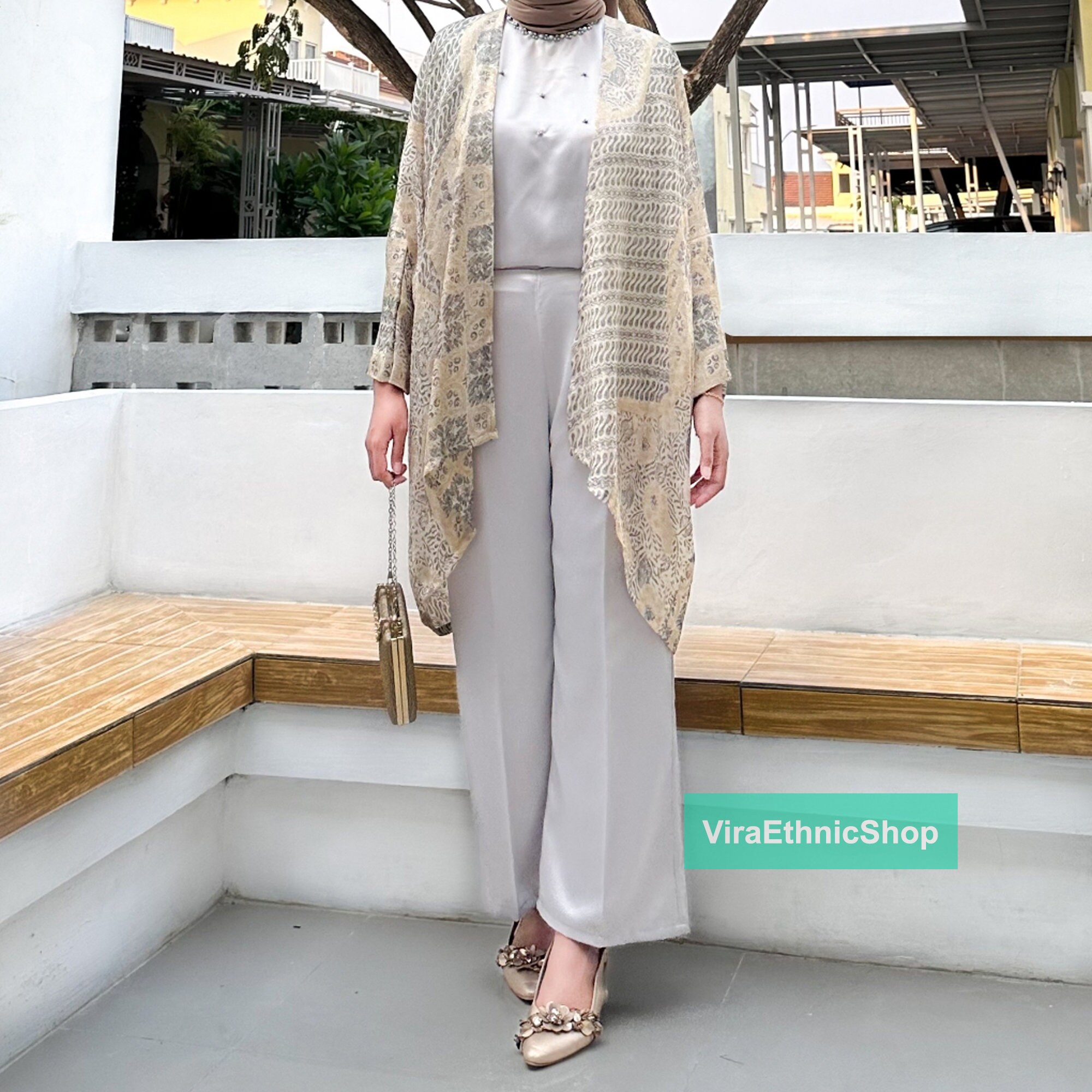 RANIA Outer Batik and Inner Trouser Set: Modern Batik Style for Eid ...