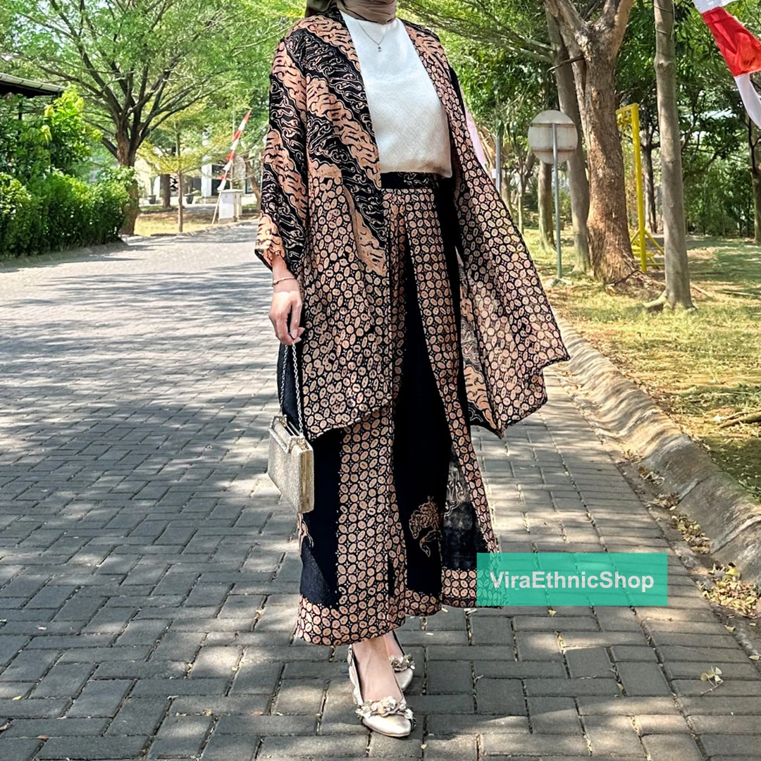 Look Elegant in the Outer Set and HANUM Batik Culottes, Womens Modern ...