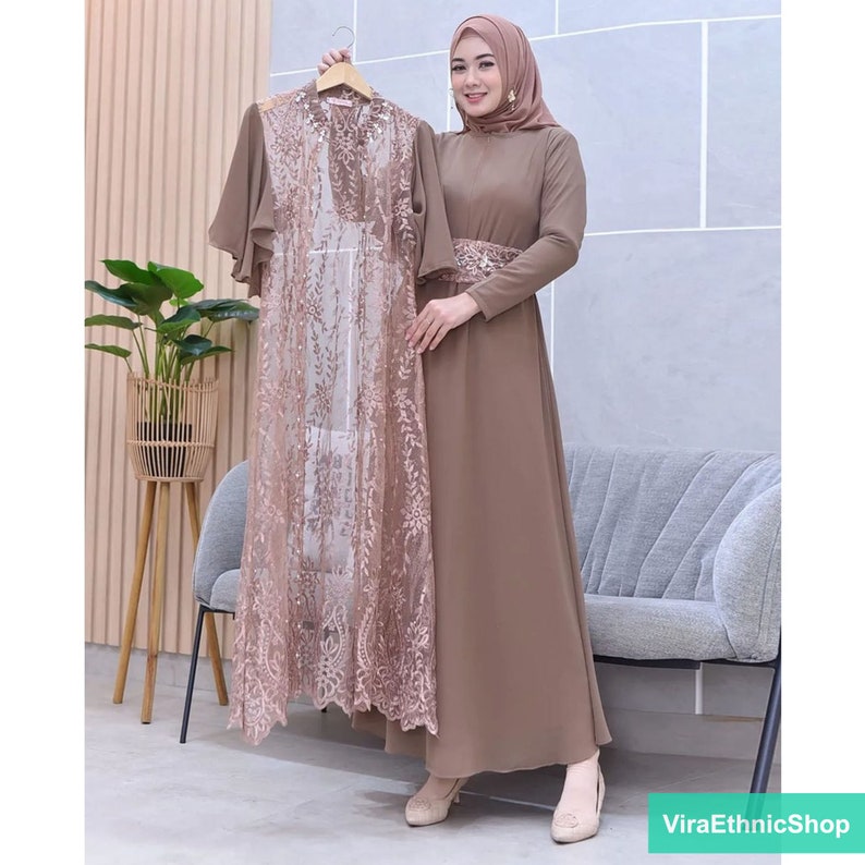 Combination of Traditional and Modern Clarisa Maxy Outer Brocade Dress ...