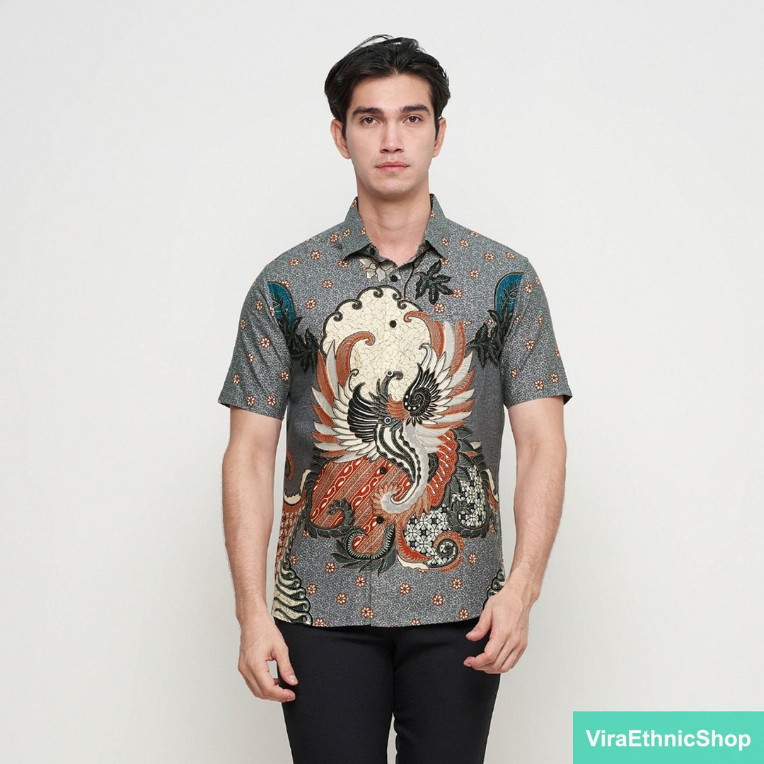 Look Classic With the Sage Traditional Short Sleeve Men's Batik Shirt ...