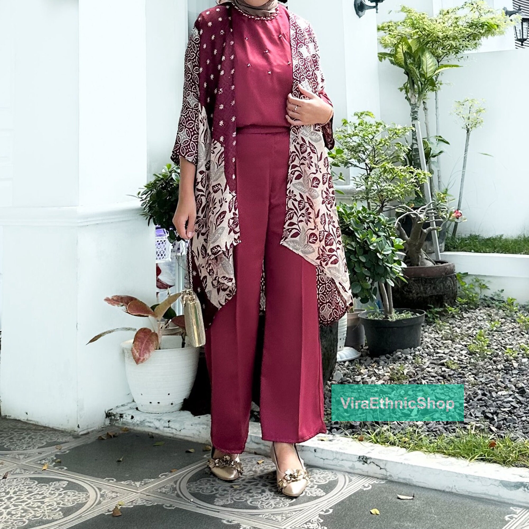 RANIA Outer Batik and Inner Trouser Set: Modern Batik Style for Eid ...