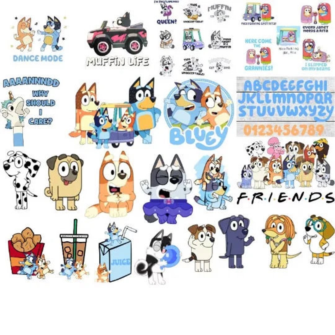 Mega Bluey Design Bundle Over 1,400 Files the Big Bluey Pack SVG PNG ...