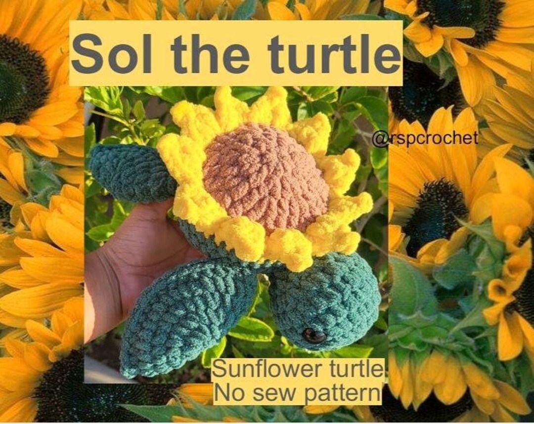 Sol the Sunflower Turtle Pattern - Etsy