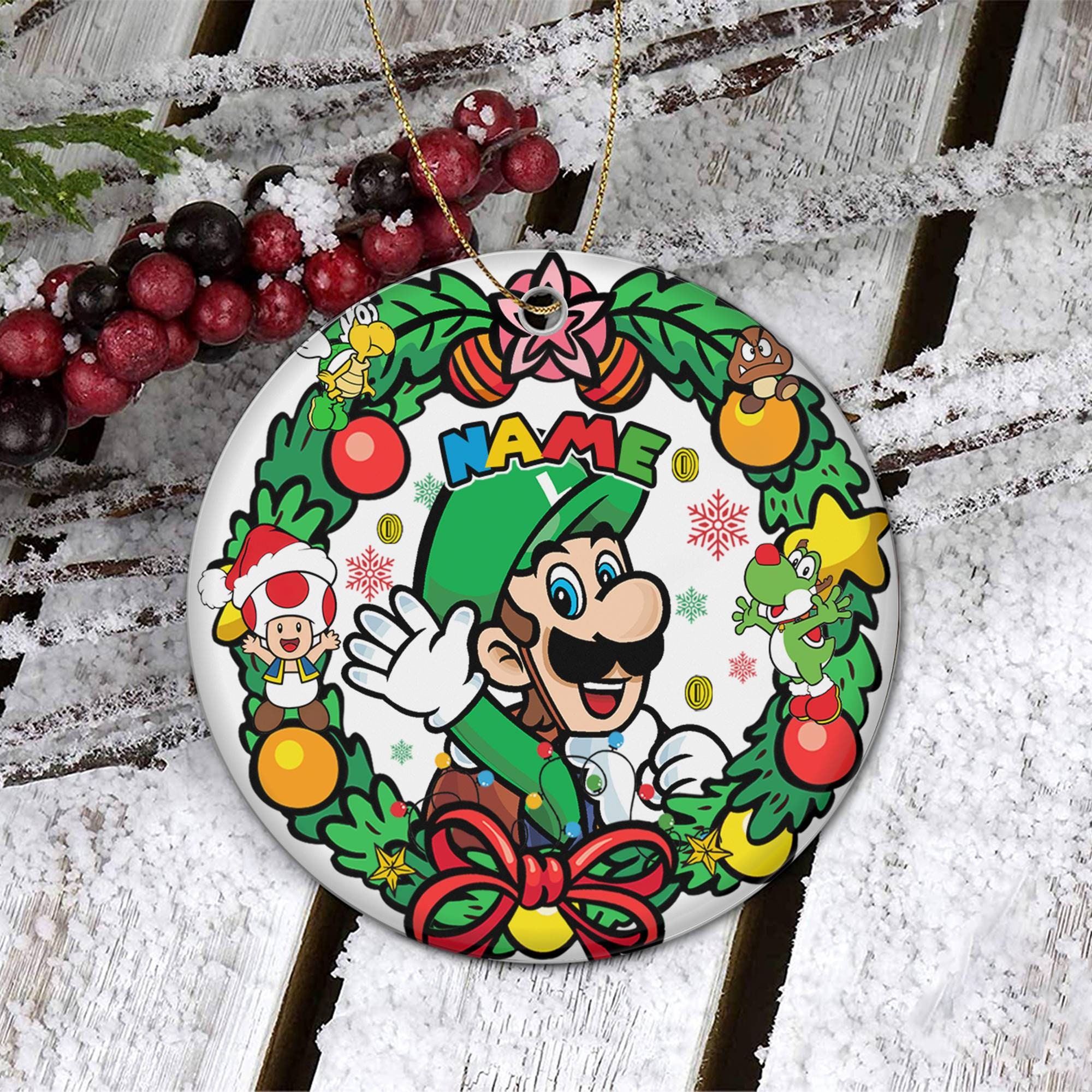 Personalized Super Mario Luigi Christmas Ornament Mario - Etsy