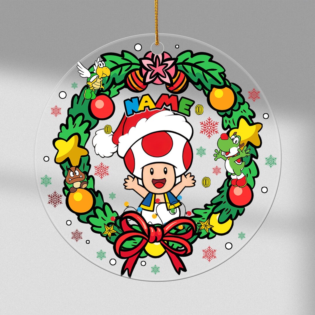 Personalized Super Mario Toad Circle Acrylic Ornament Mario - Etsy