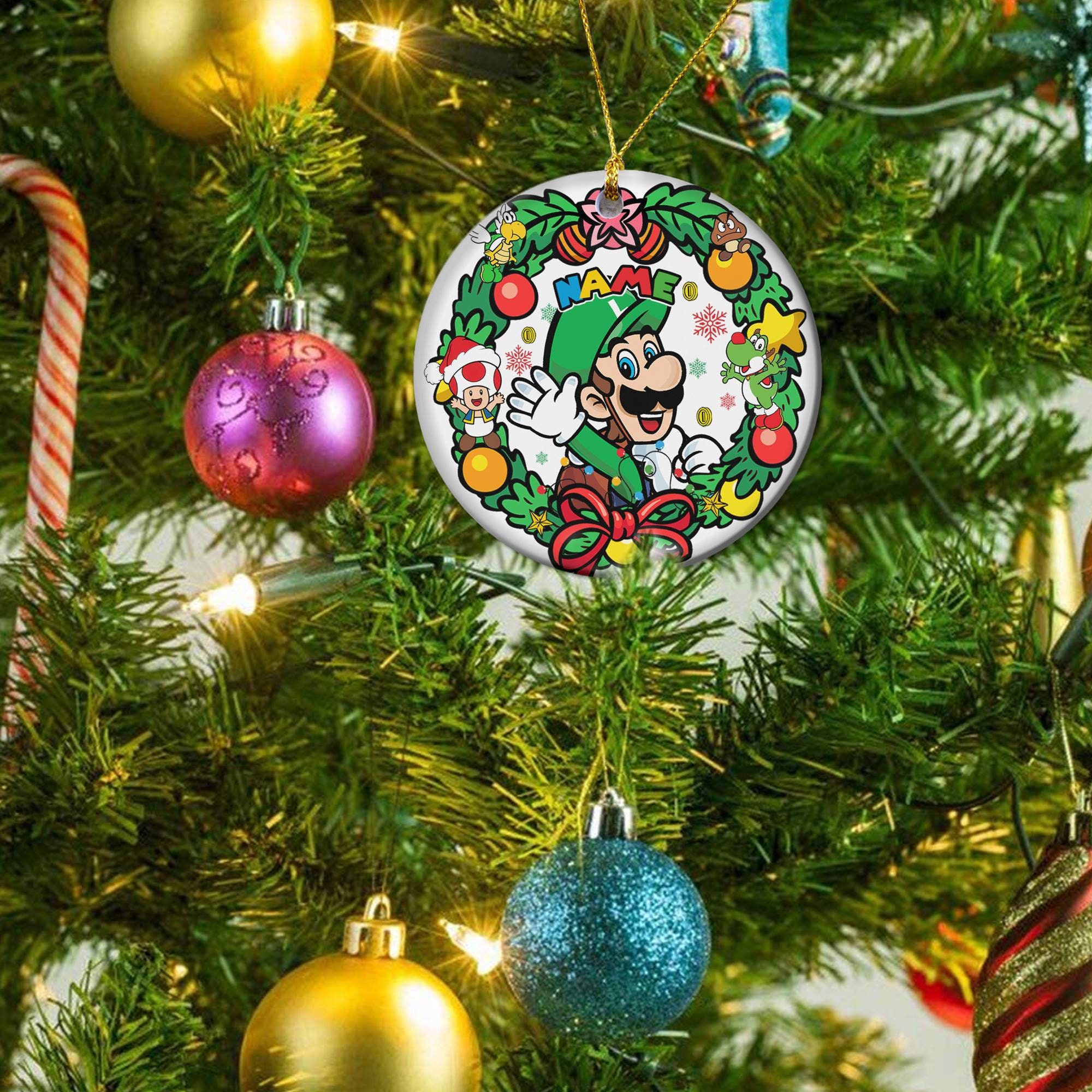 Personalized Super Mario Luigi Christmas Ornament Mario - Etsy