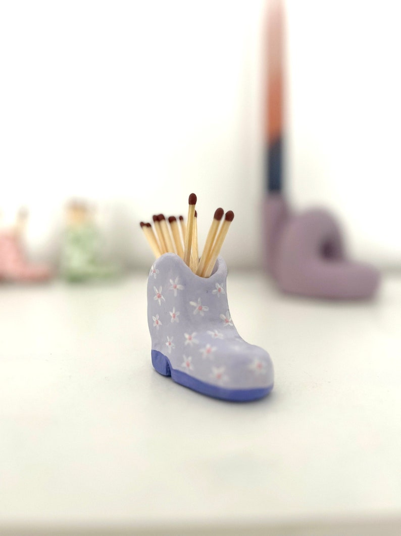 Cowboy Boot Match Holder - Purple Flowers - Etsy